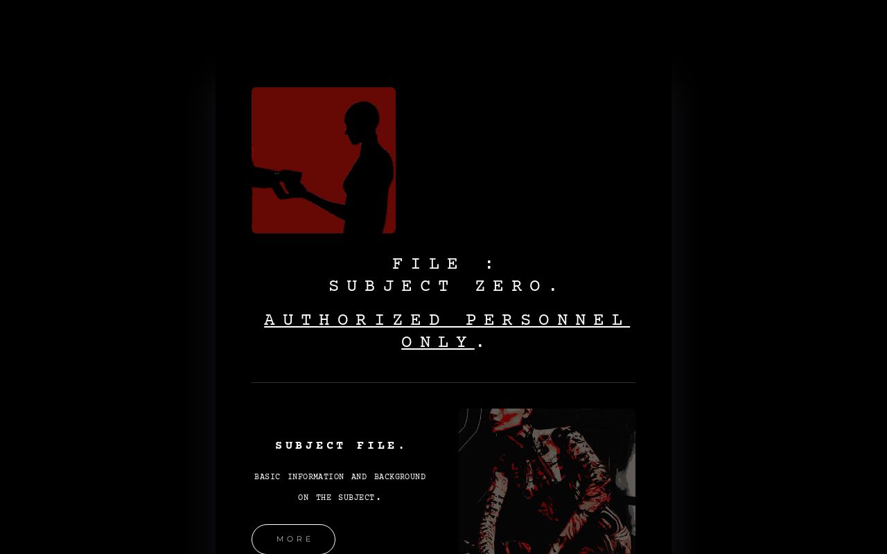 SUBJECT ZERO.